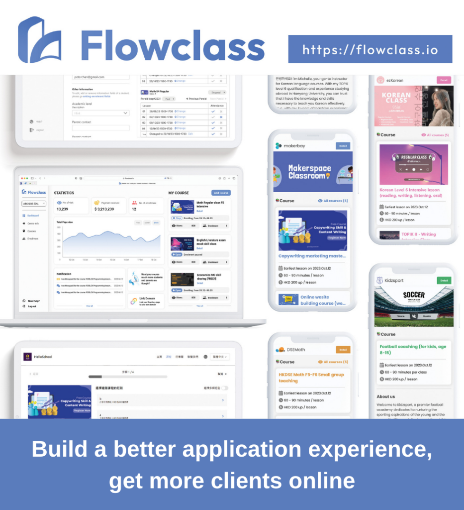 Flowclass – Online Booking & Payment Platform – Digital Transformation Support Pilot Programme